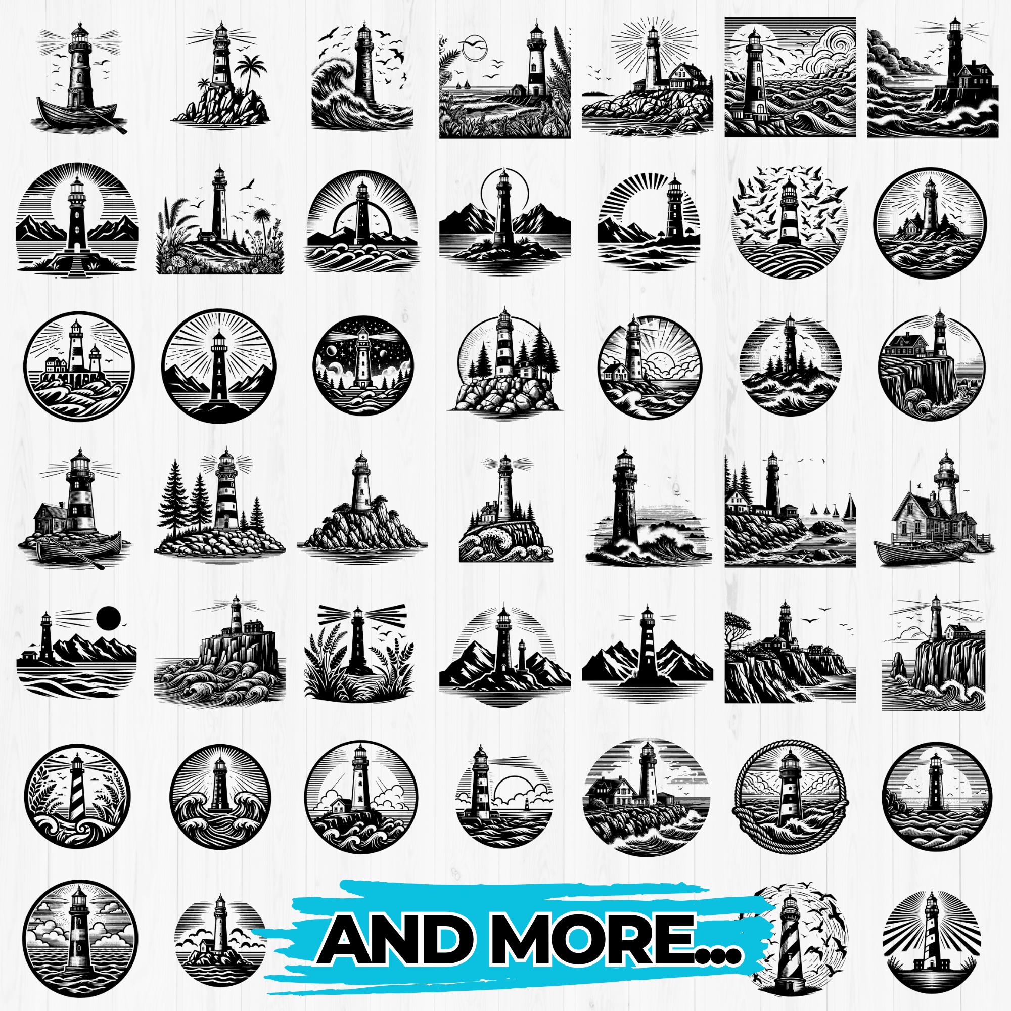 234 Lighthouse Scene SVG | Coastal Ocean DXF Bundle | Nautical Cricut ...