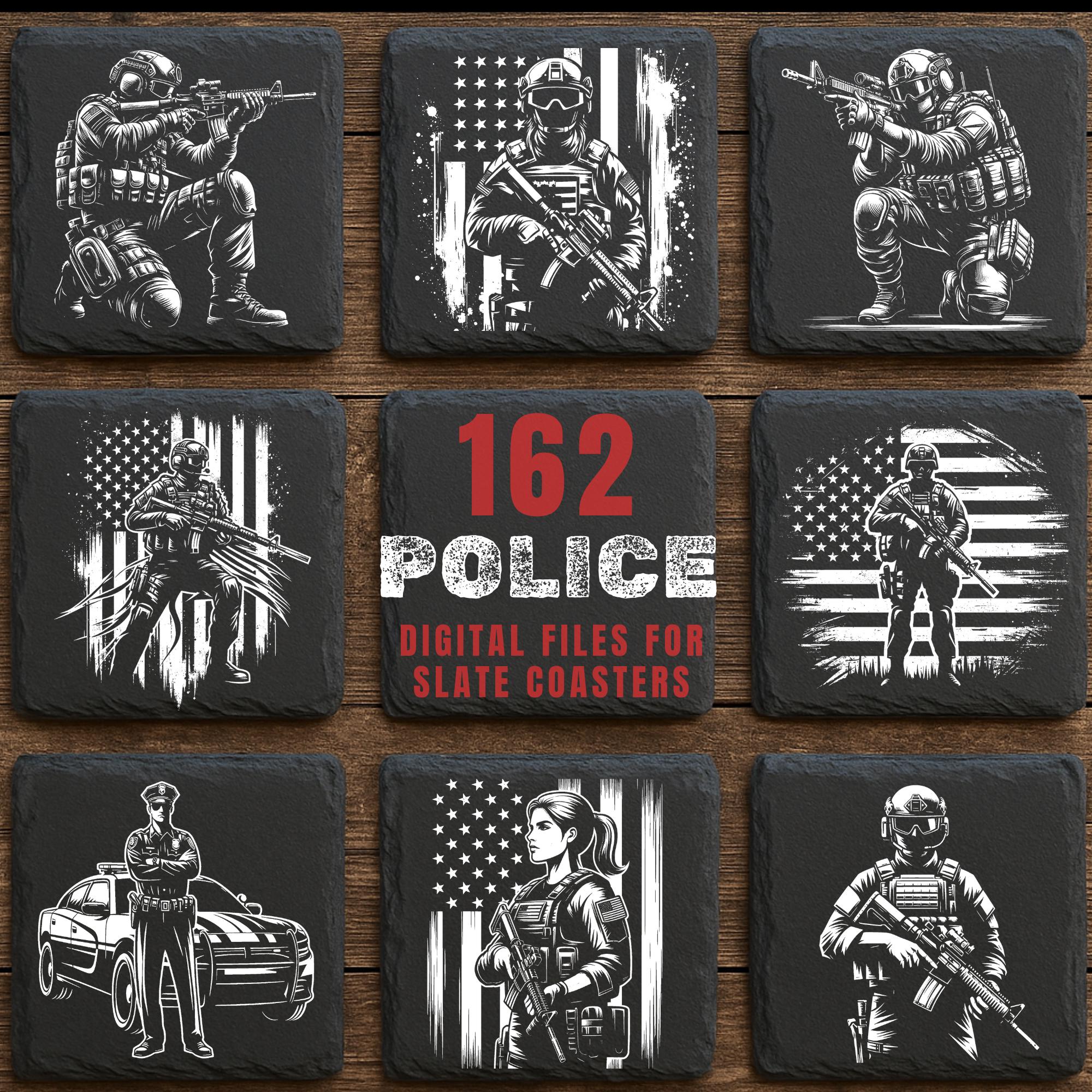 162 Police Badge Slate Engraving Files: Law Enforcement PNG for Stone ...