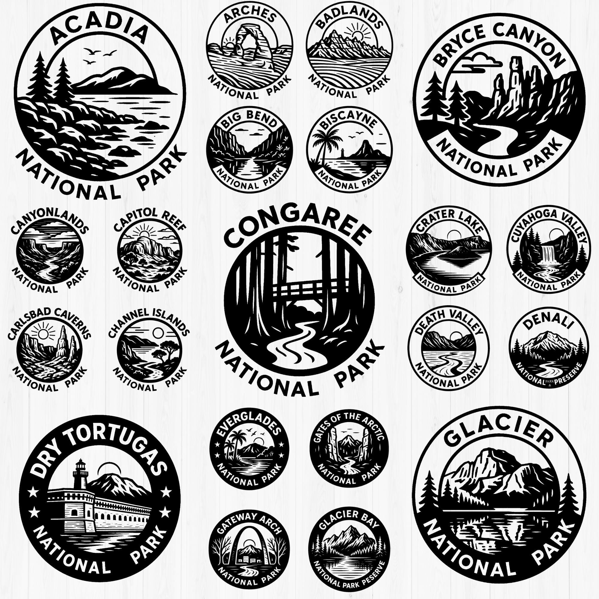 USA National Parks Laser SVG Bundle: 63 Adventure Designs (digital ...