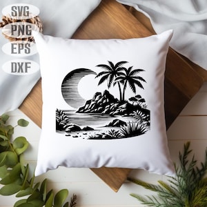 150+ Beach Scene Svg | Ocean Sunset Dxf Bundle | Tropical Summer Cricut ...