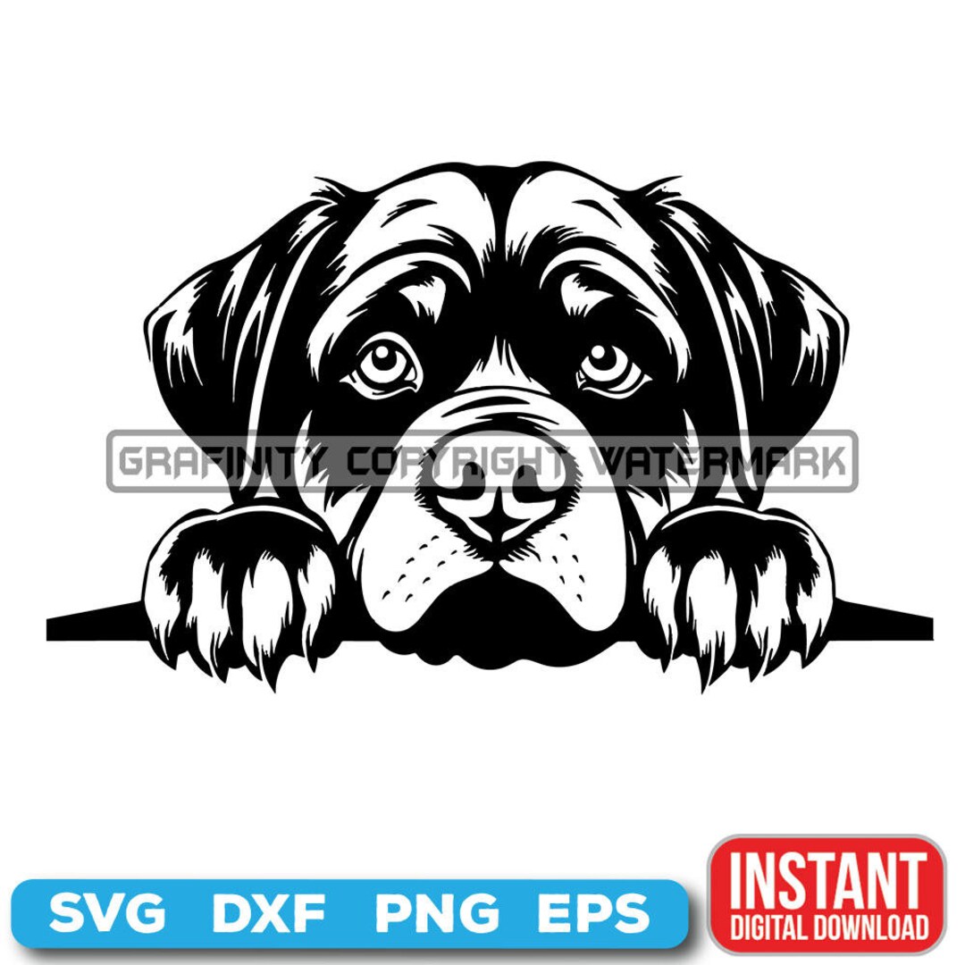 Rottweiler SVG Dog SVG Files for Cricut Rottweiler Peeking - Etsy