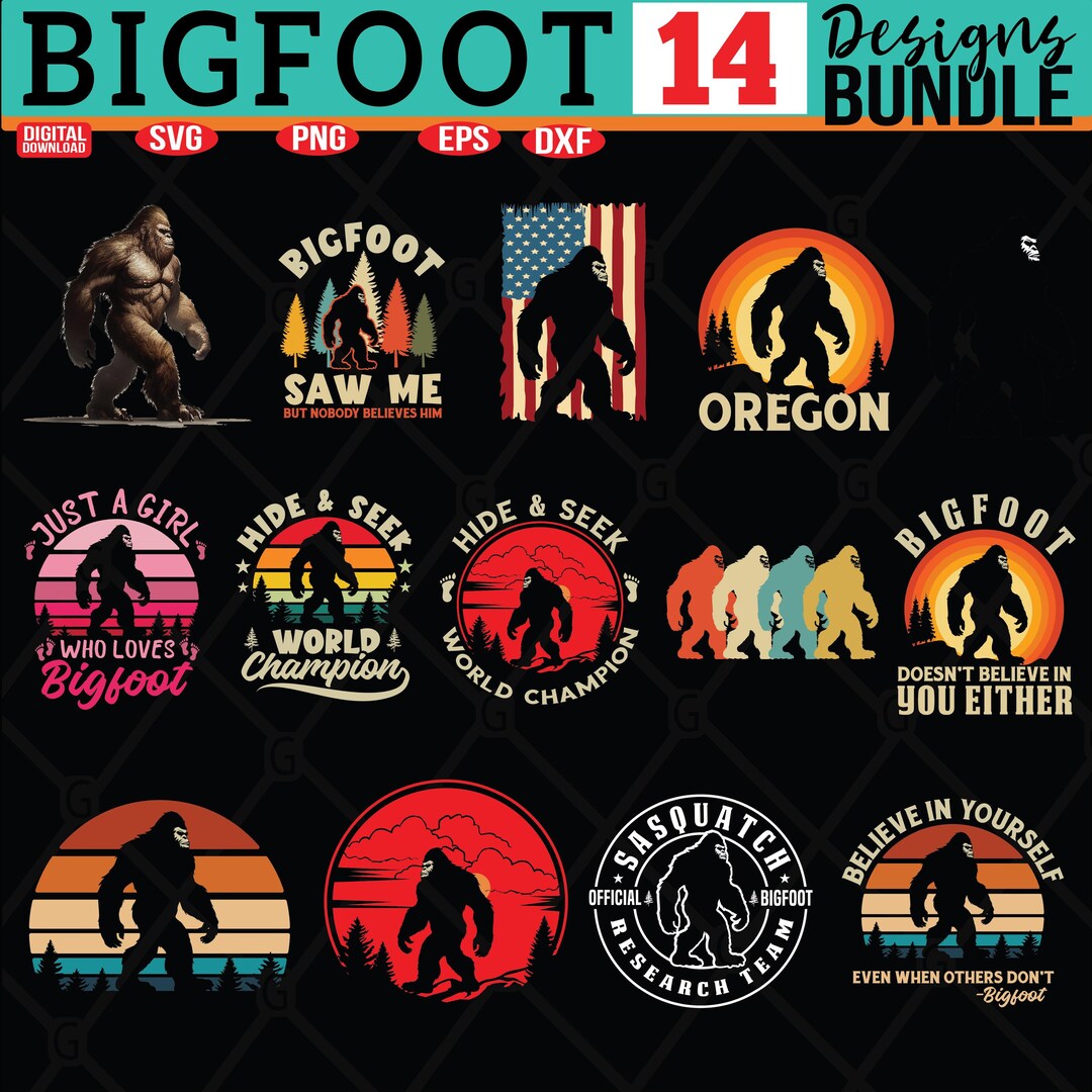 Bigfoot SVG Bundle 14 Bigfoot SVG Files Digital Download - Etsy Canada