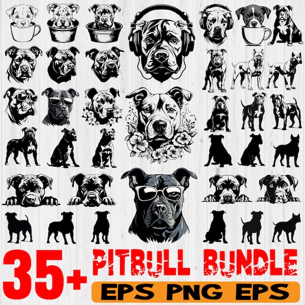 Pitbull Svg - Etsy