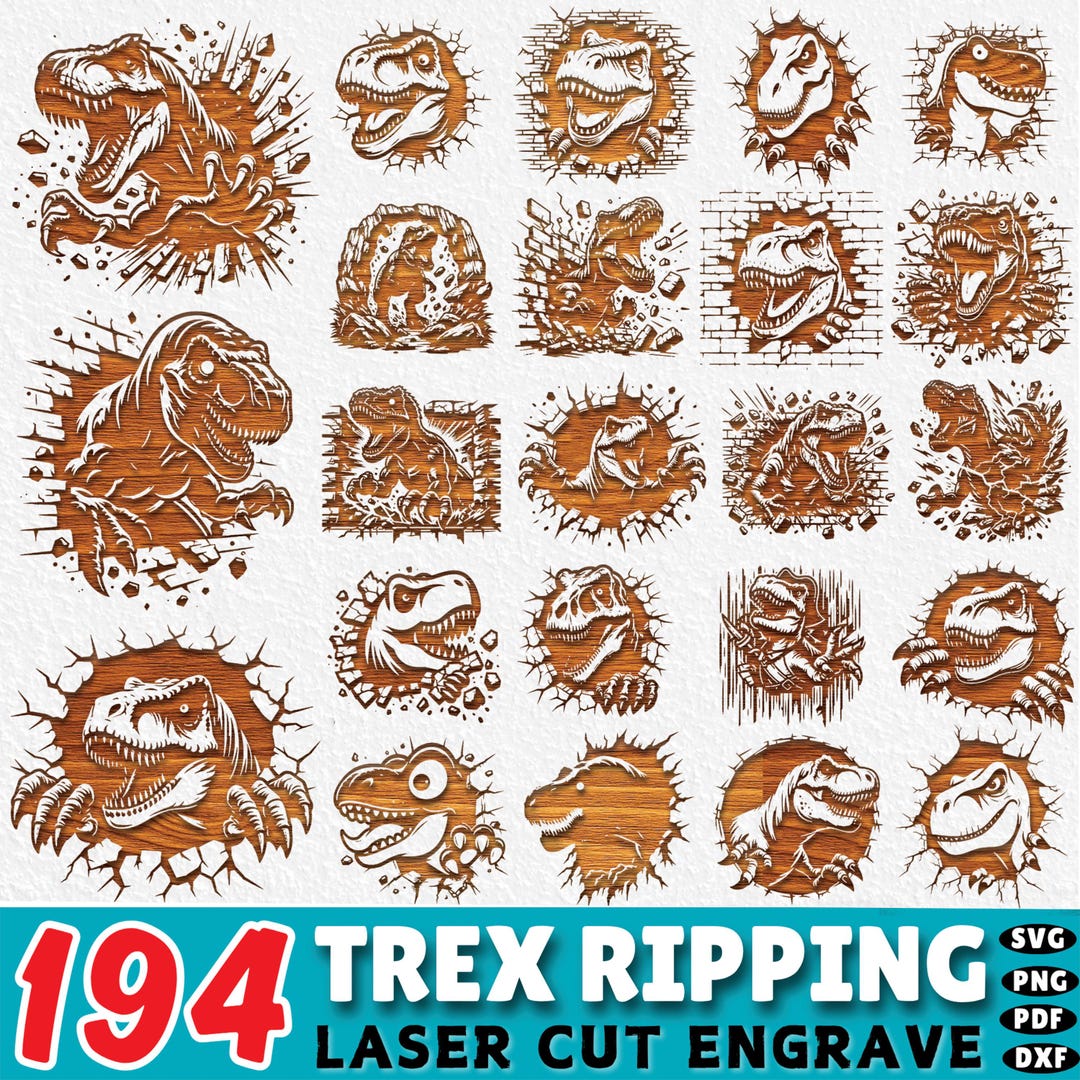 T-rex Ripping SVG Bundle: Dinosaur Claw Scratch Cut Files - Etsy