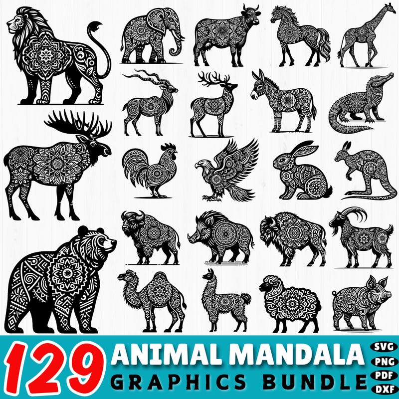 Animal Mandala Svg - Etsy