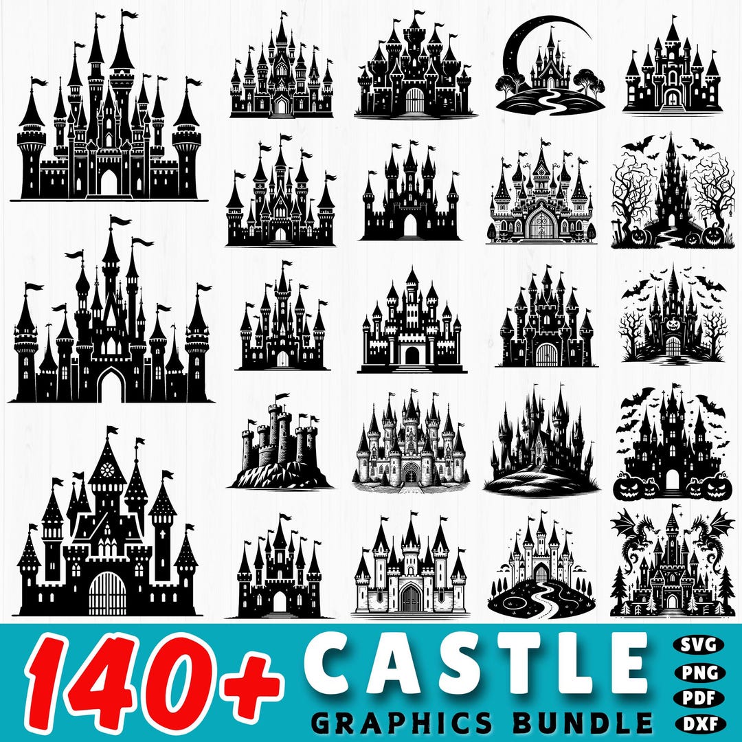 140+ Castle Svg Bundle | Fantasy Castle Dxf Cut Files | Fairytale ...