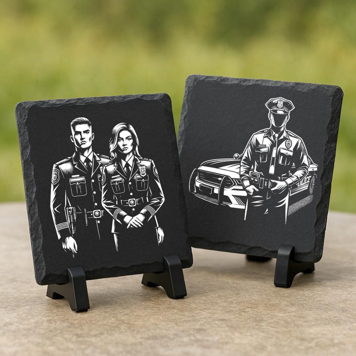 162 Police Badge Slate Engraving Files: Law Enforcement PNG for Stone ...