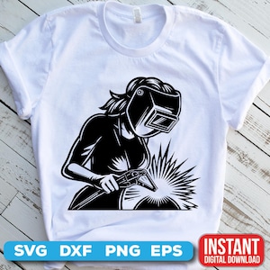 Welding SVG, Welder SVG, 03 Female Welding Graphics, Digital Download ...
