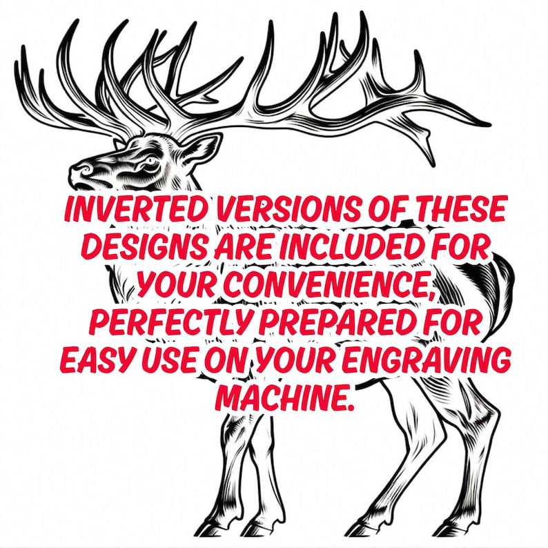 192 Elk Slate Engraving Files: Wildlife PNG Bundle for Laser Engraving ...