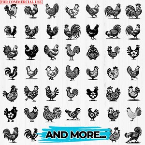 Laser Engraving Files 260+ Chicken Minimalist Dxf Bundle | Line Art ...