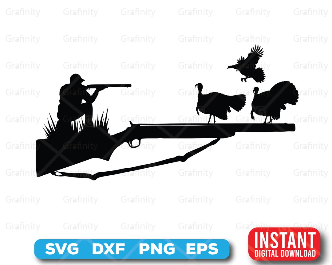 Turkey Hunting Svg - Artsy Shotgun for Turkey Hunting Silhouette Art ...