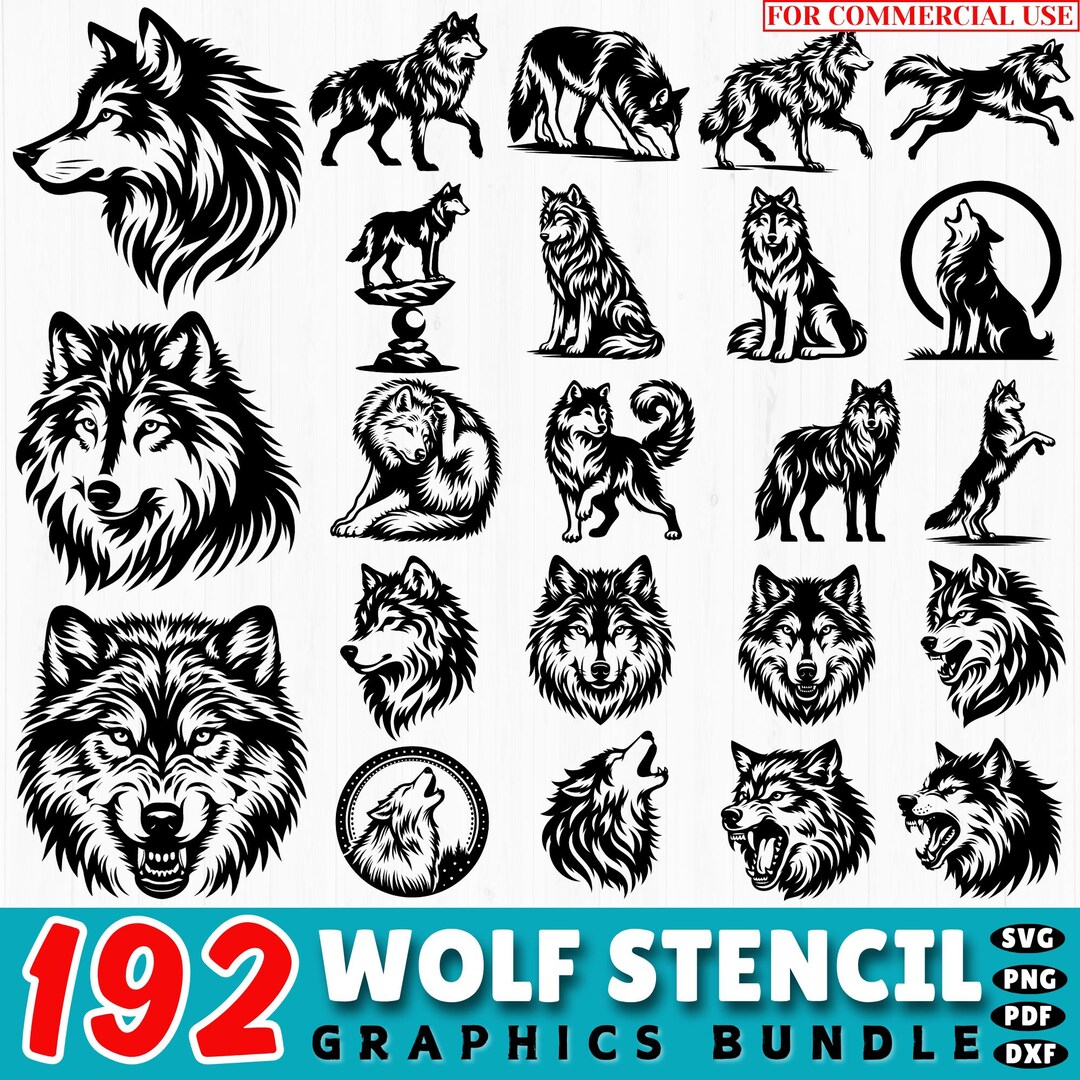 Wolf SVG Bundle: Howling Wolf Cut Files for Cricut, Silhouette (digital ...