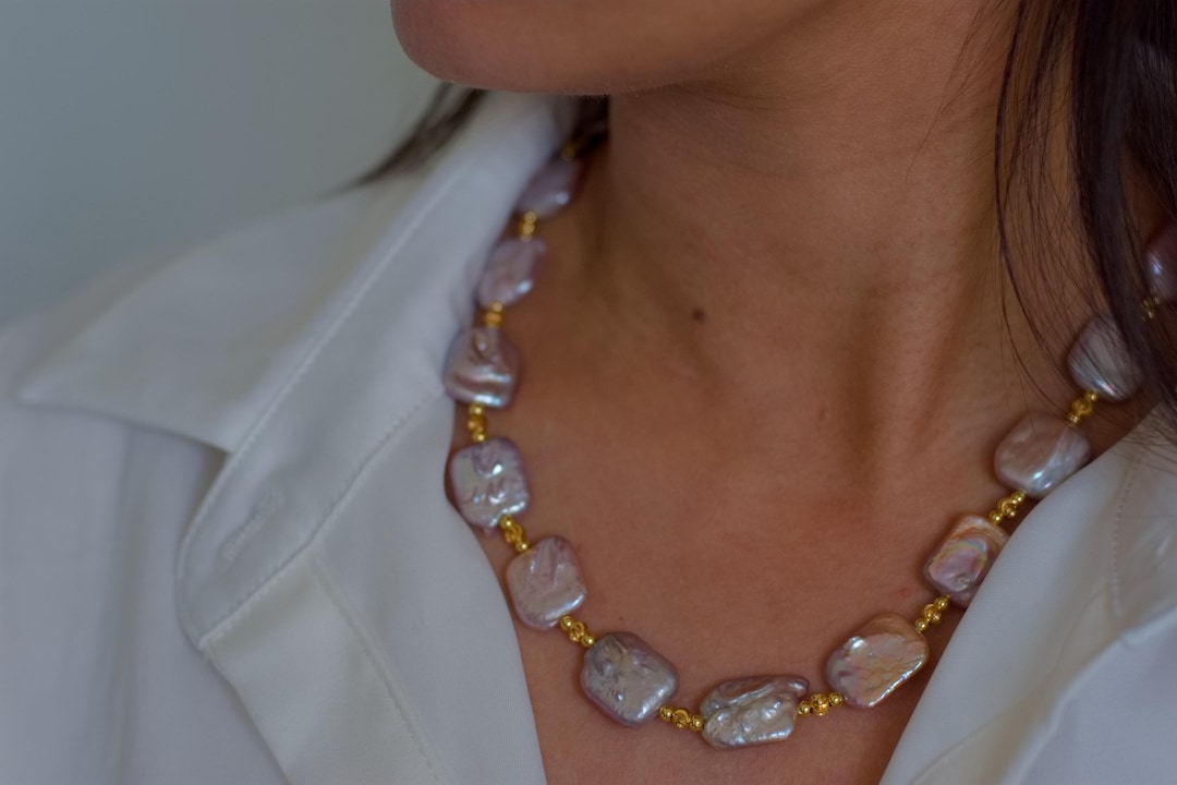 Baroque Pearl Necklace, Gold Statement Necklace, Wedding Necklaces ...