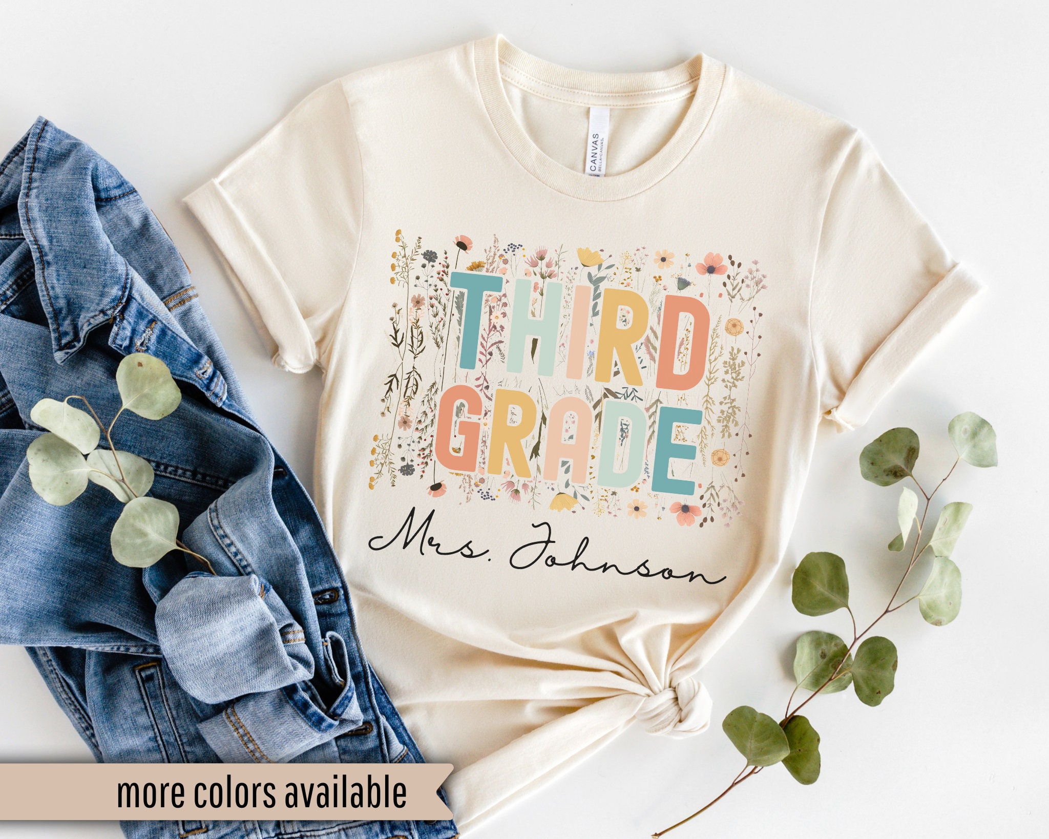 Personalized Third Grade Teacher Shirt, Third Grade Teacher Tshirt, 3rd ...