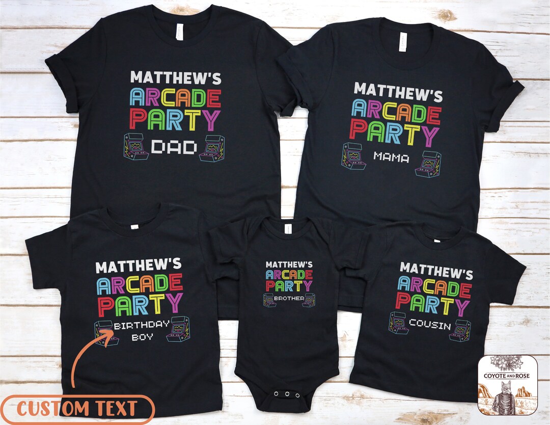 Arcade Party Shirt, Arcade Birthday Party Shirts, Matching Family ...