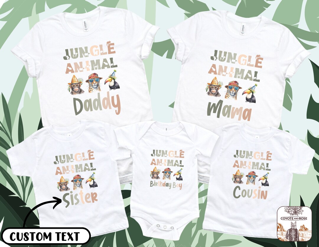 Jungle Animal Shirt, Zoo Birthday Party Shirts, Matching Family ...