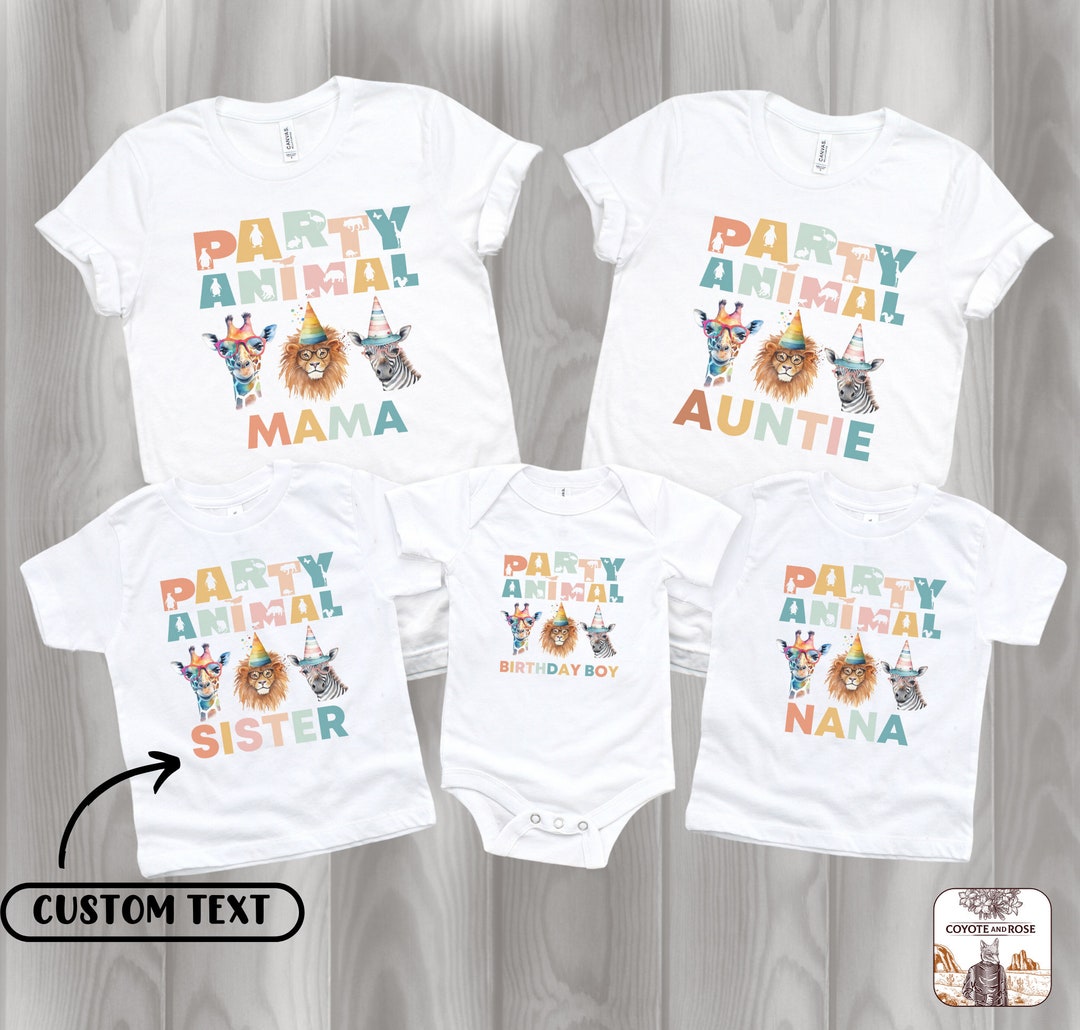 Party Animal Shirt, Zoo Birthday Party Shirts, Matching Family Birthday ...
