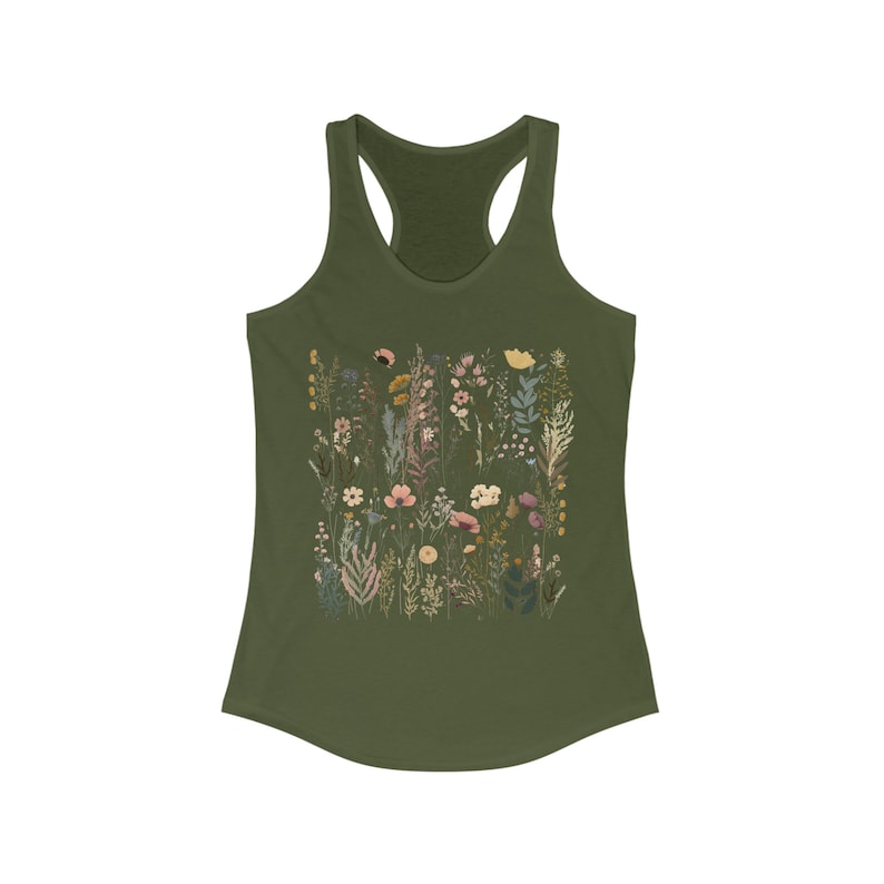 Wildflower Tank Top, Floral Tank Top, Wildflower Women's Racerback ...