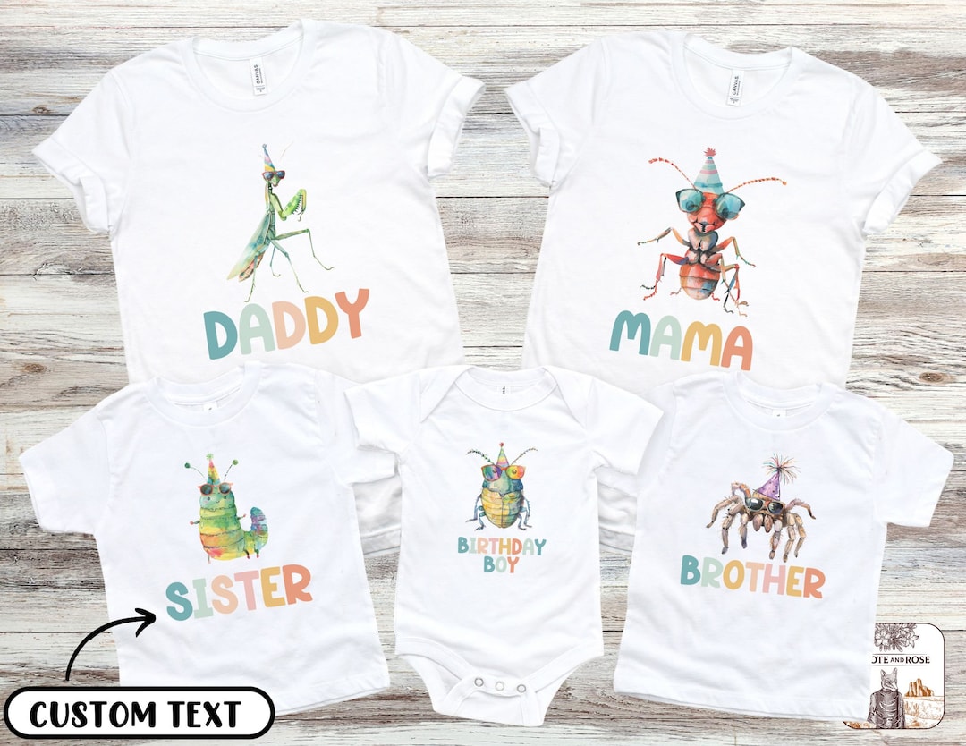 Insect Theme First Birthday Shirts, Family Bug Birthday T-shirt, Insect ...