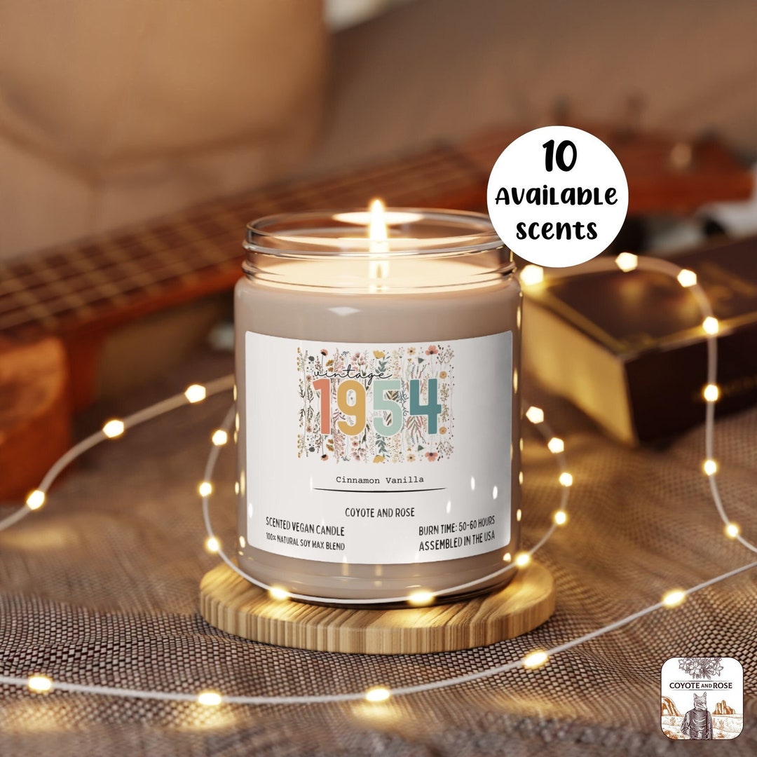 70th Birthday Candle, Vintage 1954 Candle, 70th Birthday Gift for Women ...