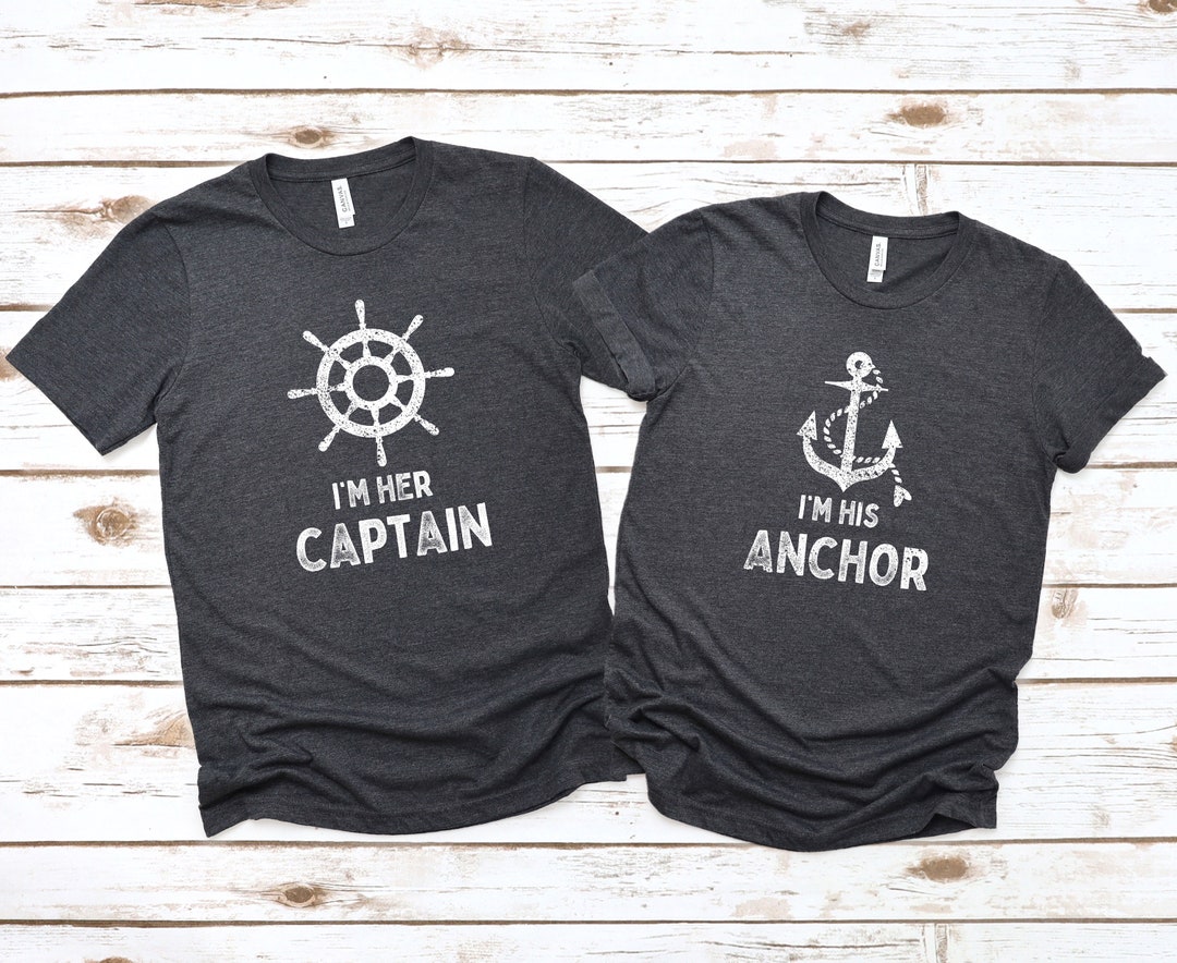 Couples Valentines Day Matching Sailing Shirts, I'm Her Captain, I'm His Anchor, Girlfriend ...