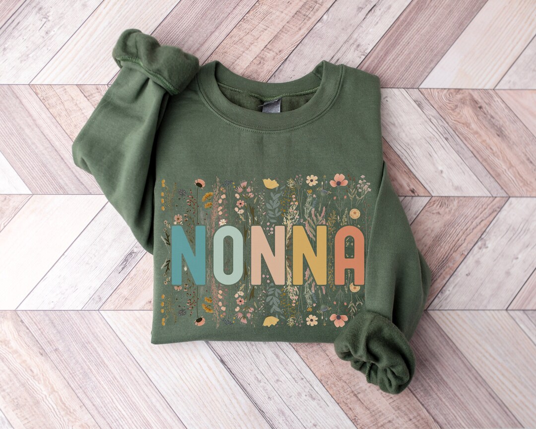 Nonna Sweatshirt, Nonna Wildflowers Sweatshirt, Nonna Sweater,nonna ...