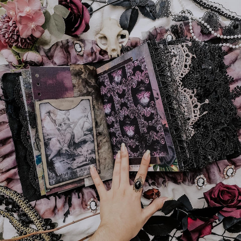 Dark Romantic Purple Floral Witch Spell Book Grimoire Book of Shadows ...