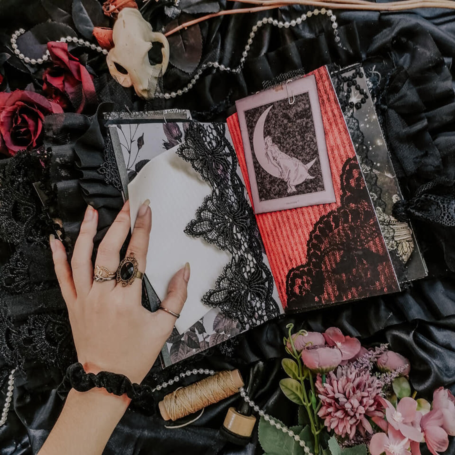 Dark Romantic Purple Floral Witch Spell Book Grimoire Book of Shadows ...