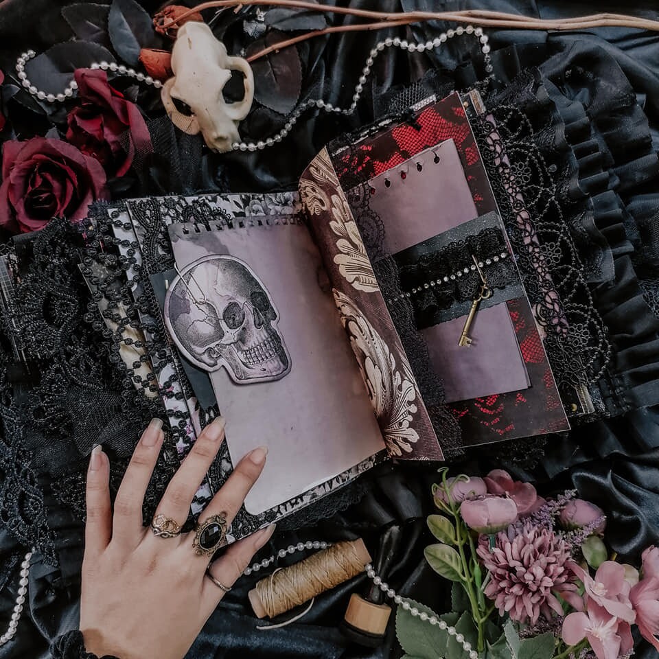 Dark Romantic Purple Floral Witch Spell Book Grimoire Book of Shadows ...