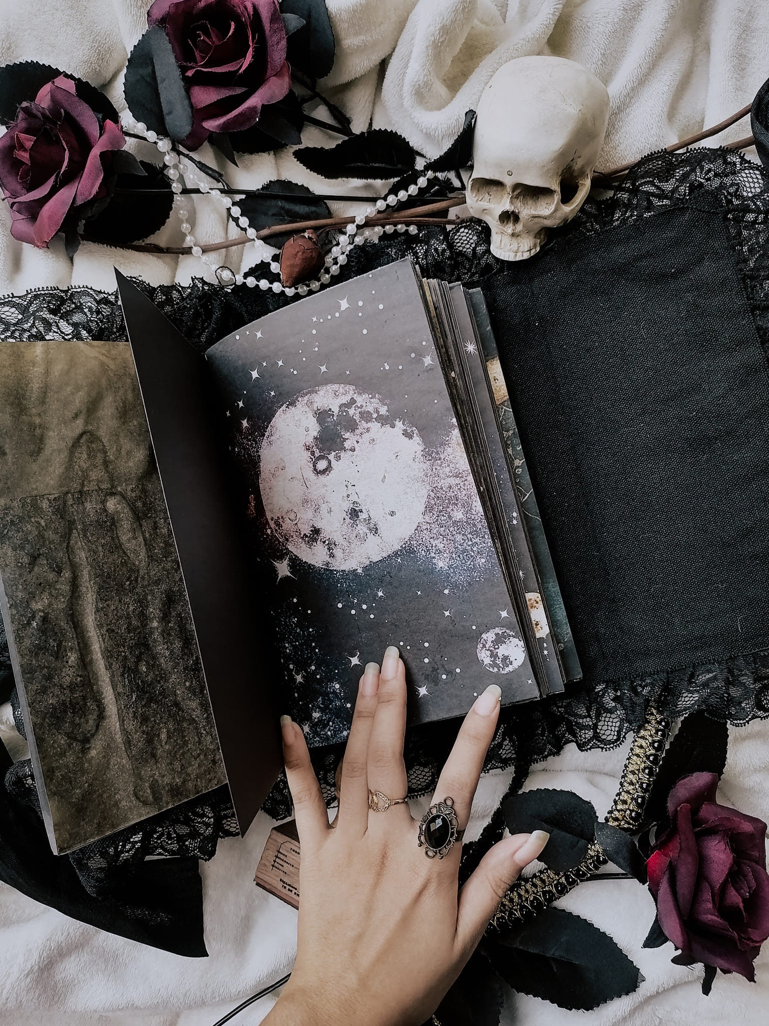 Galaxy Celestial Moon Astrology Handmade Clutch Type Blank Journal ...