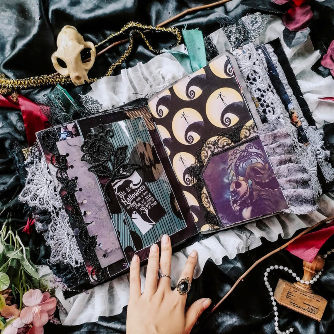 Nightmare Before Christmas Handmade Junk Journal Scrapbook Halloween ...