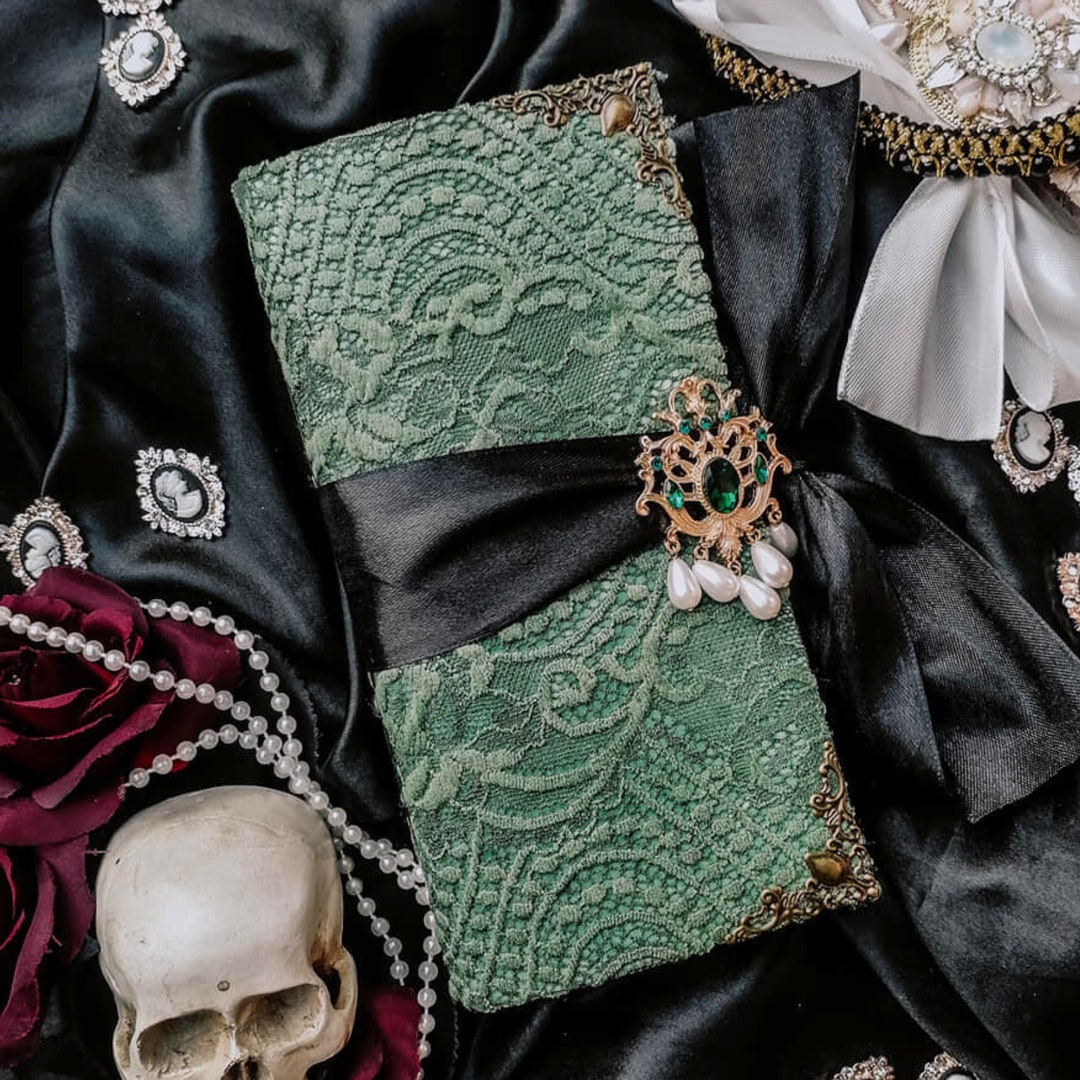 Vintage Grunge Gothic Green Handmade Blank Journal Traveler's Notebook ...