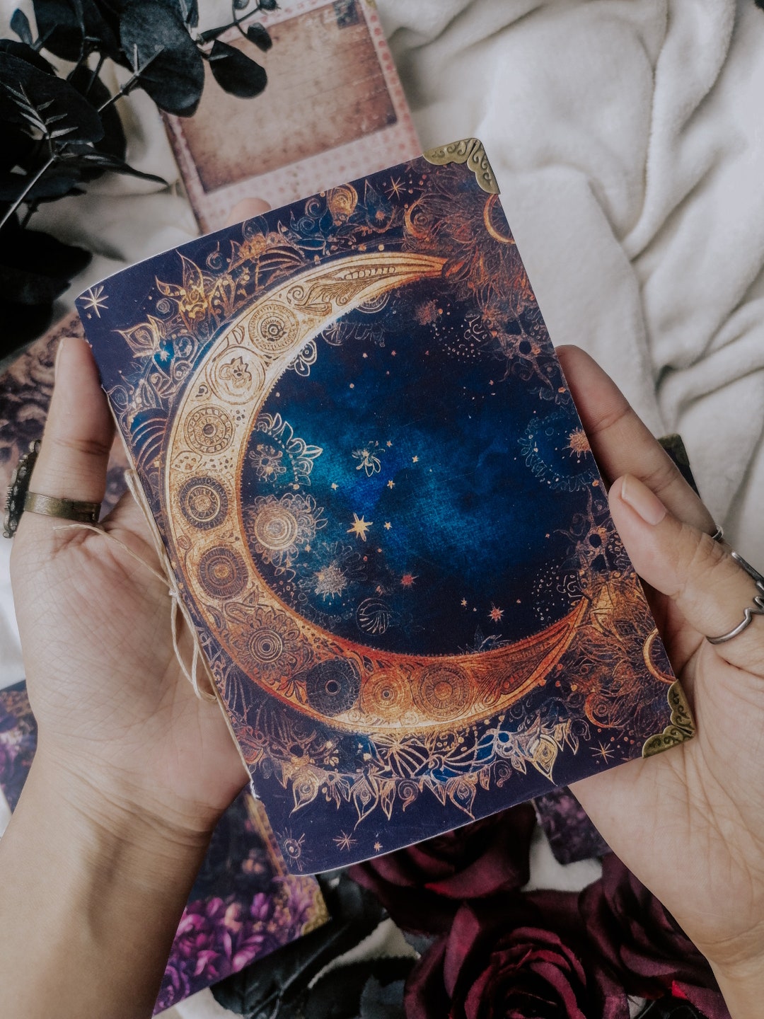 Moon Star Celestial Astrology Galaxy Handmade Brown A6 Passport ...