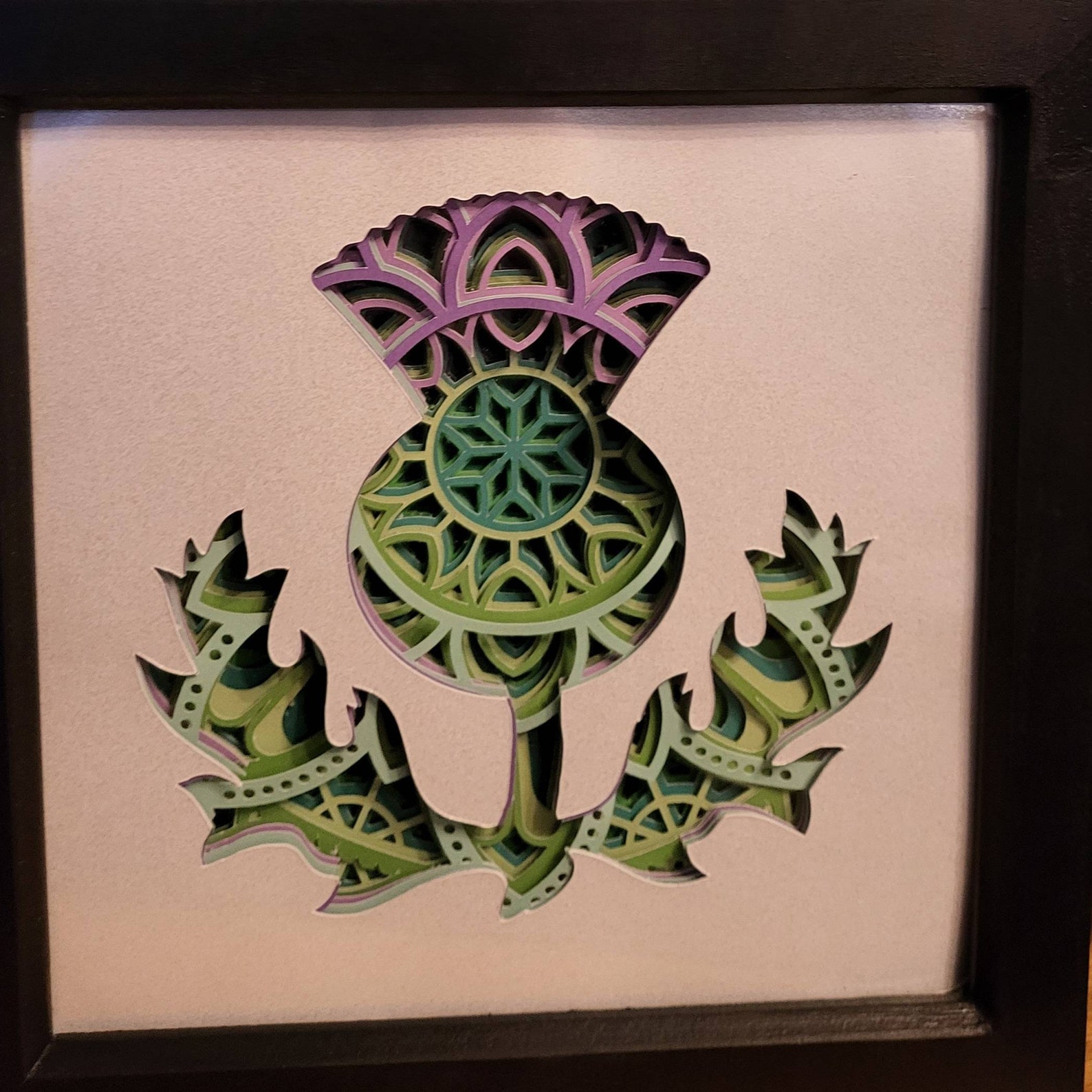 Scottish Thistle 3D SVG Shadow Box SVG Digital Cut File - Etsy UK