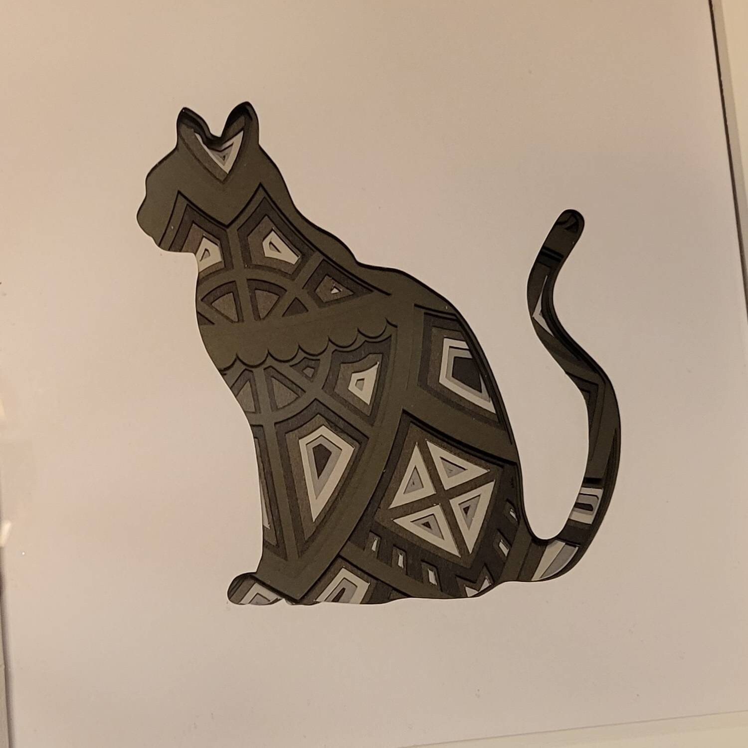 Cat 3D Shadow Box SVG, Cat SVG, Wall Art Svg, Cricut Svg, Wall Decor ...