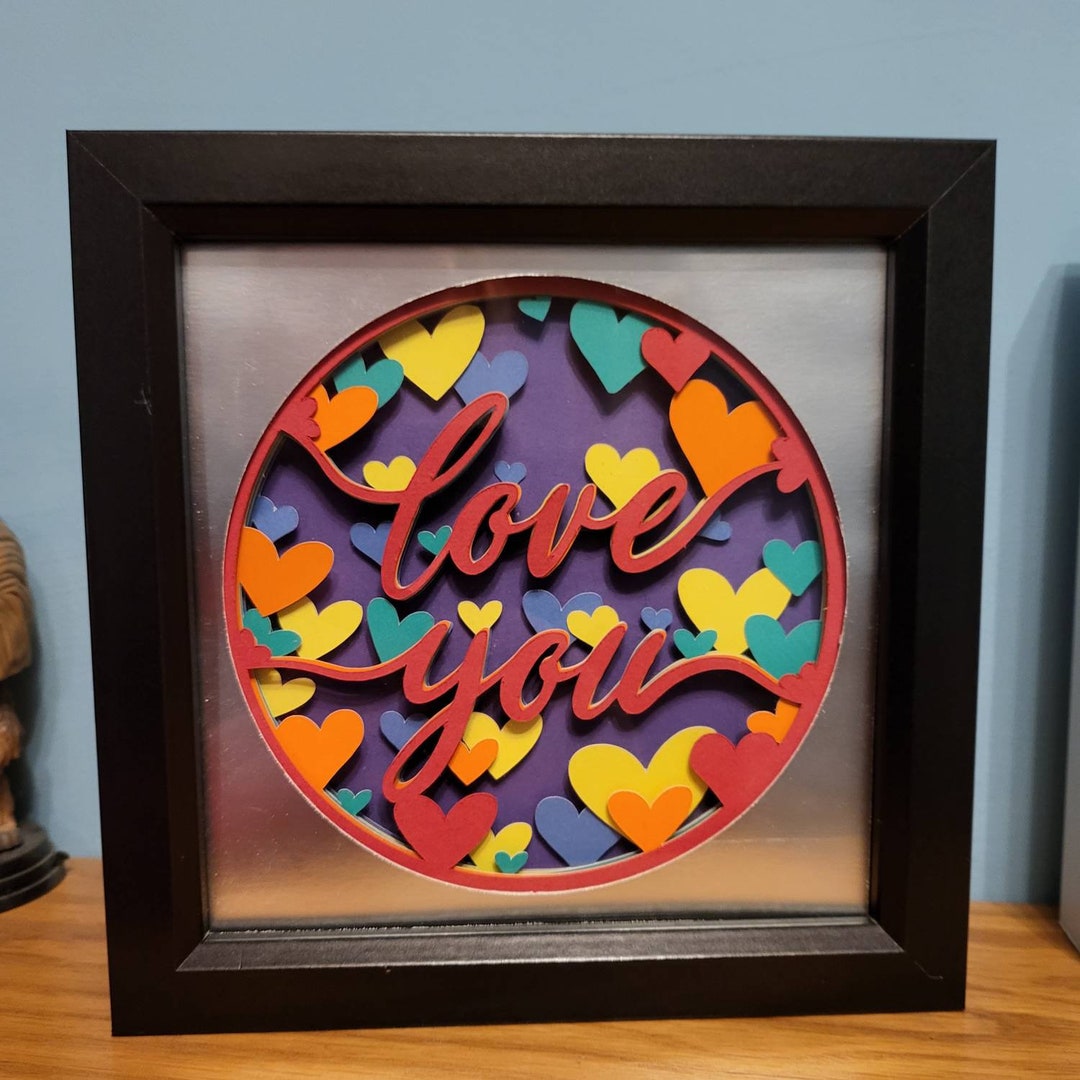 3D Rainbow Love Shadow Box Wall Art Gift for Loved One - Etsy