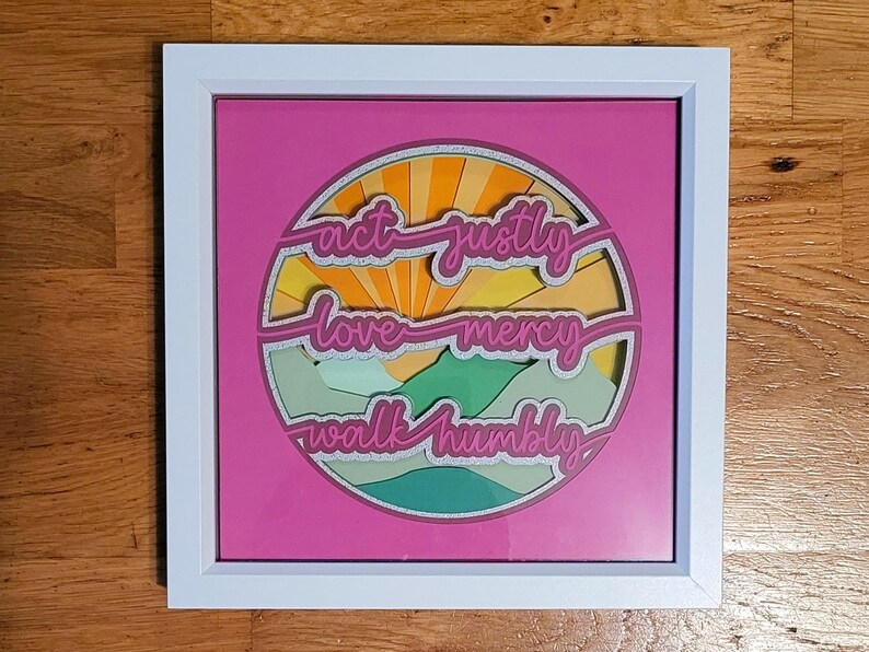 Micah 6v8 Shadow Box SVG, Bible Verse SVG, Digital Cut File, Paper Cut ...
