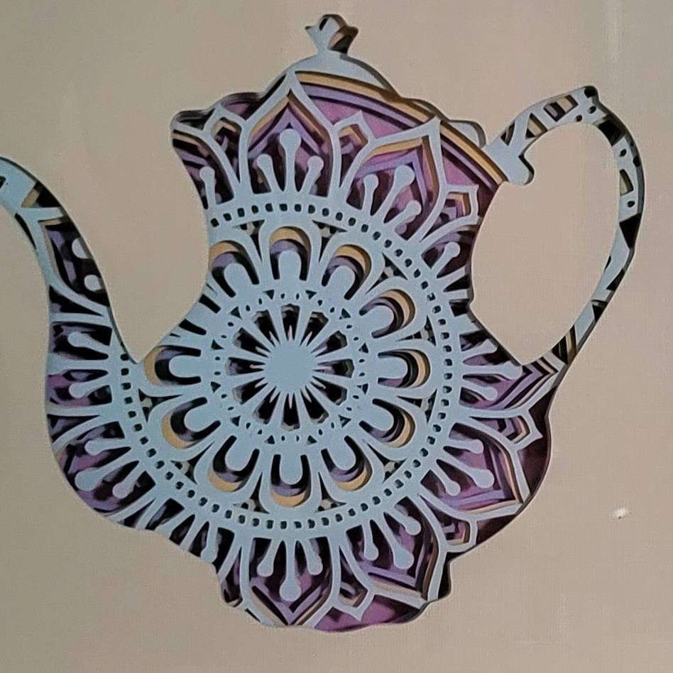 Teapot & Teacup 3D SVG, Tea SVG, Digital Cut File, Papercut, Tea Cup ...