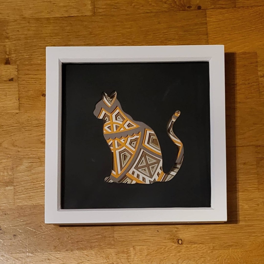 Cat 3D Shadow Box SVG, Cat SVG, Wall Art Svg, Cricut Svg, Wall Decor ...