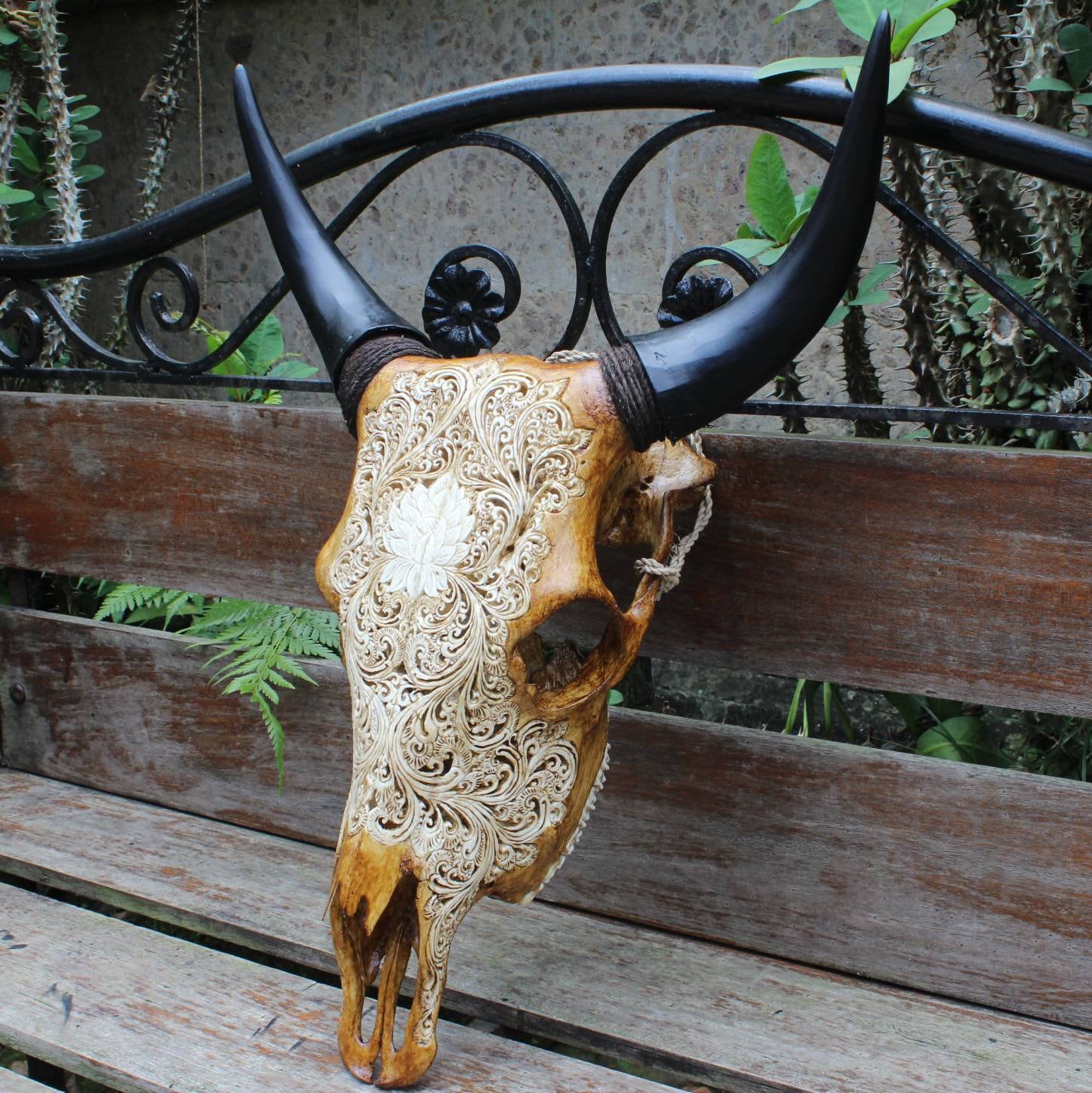 Cow Skull Carving REAL HAND Carved Cow Skull With Horn. - Etsy