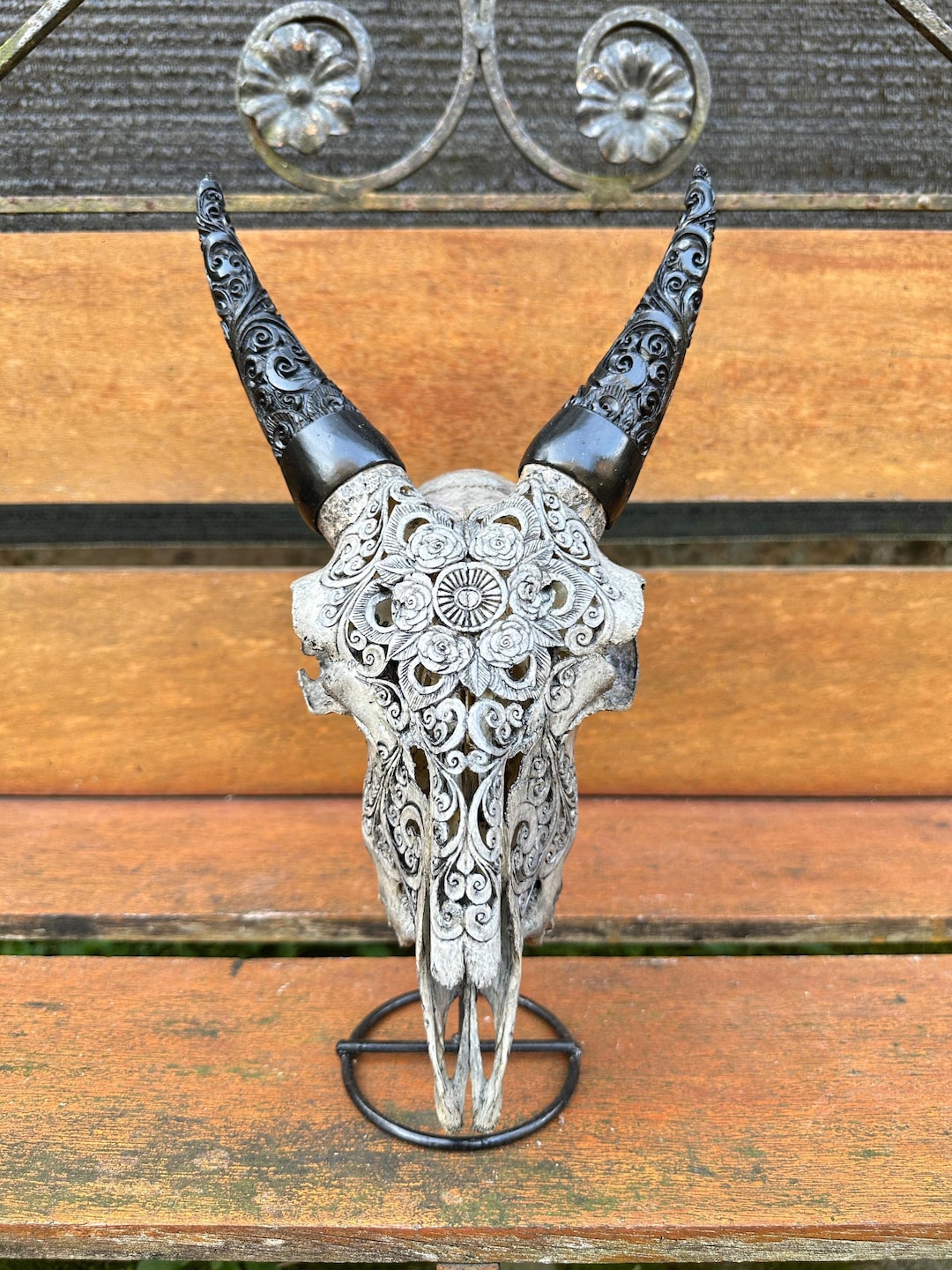 Hand Carved Goat Skull With Horns: Indonesian Folk Art - Etsy