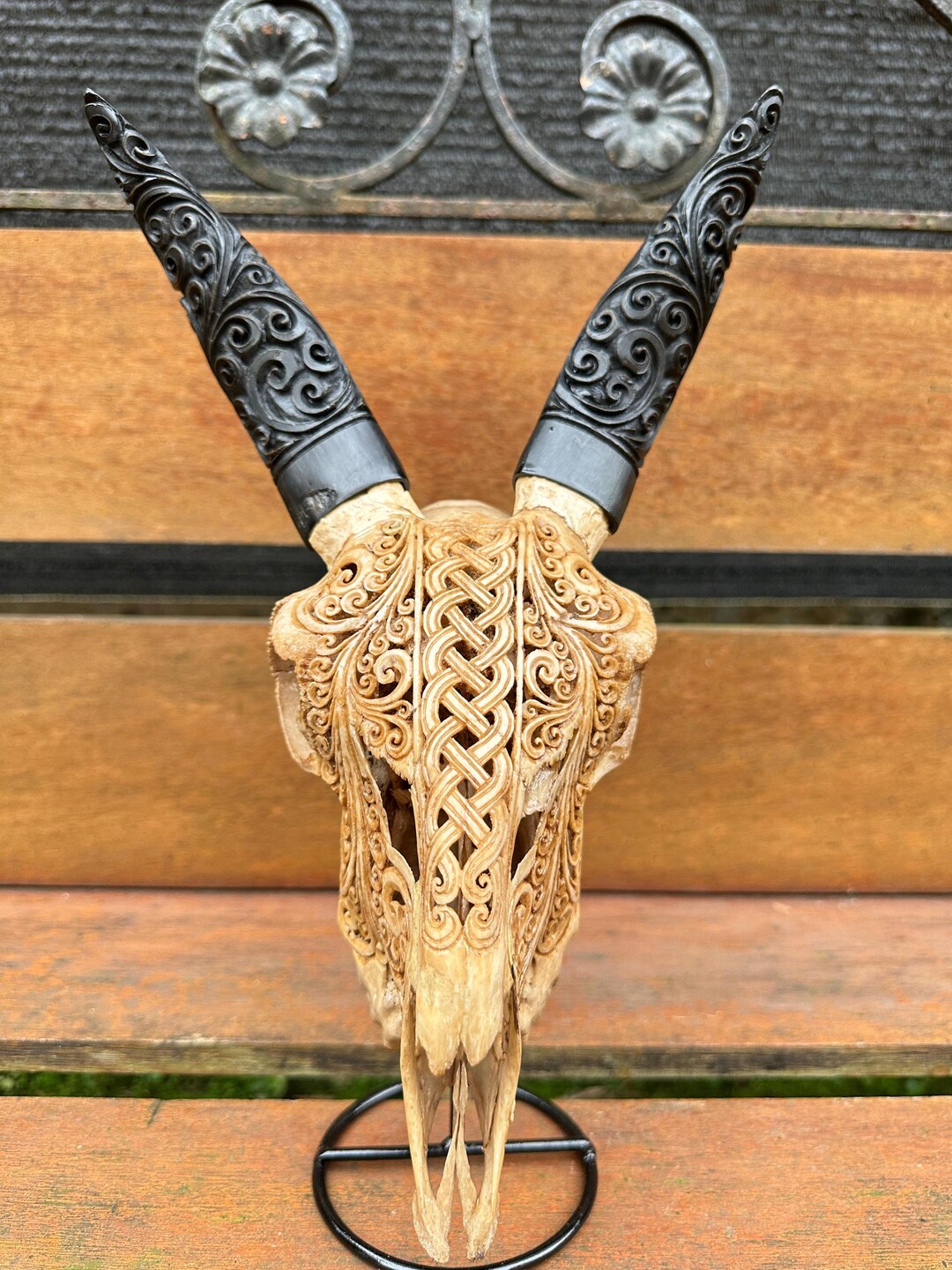 Hand Carved Goat Skull With Horns: Indonesian Home Decor - Etsy