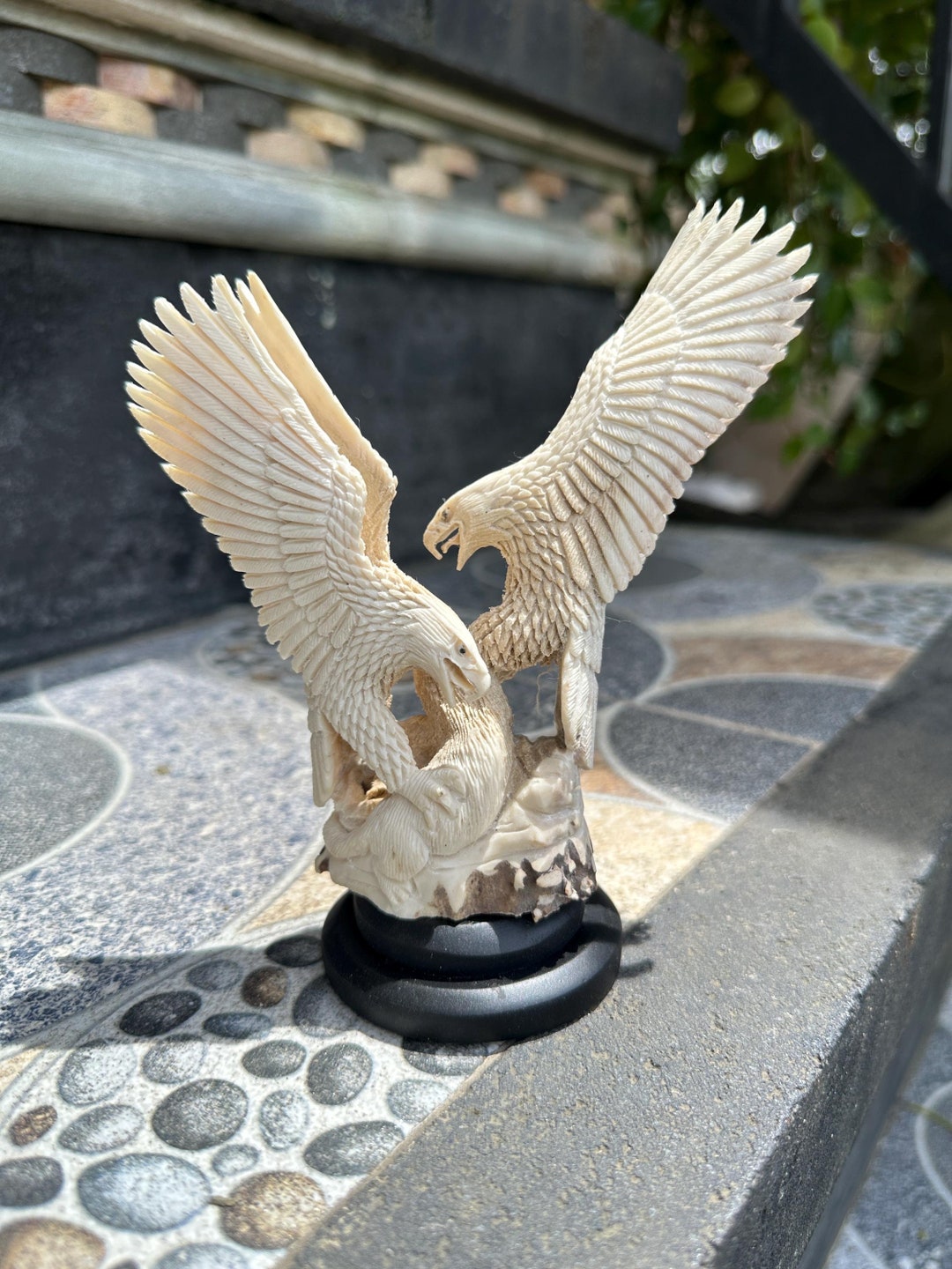 Antler Carving - Hand Carved Miniature Eagle From Deer Antler ...