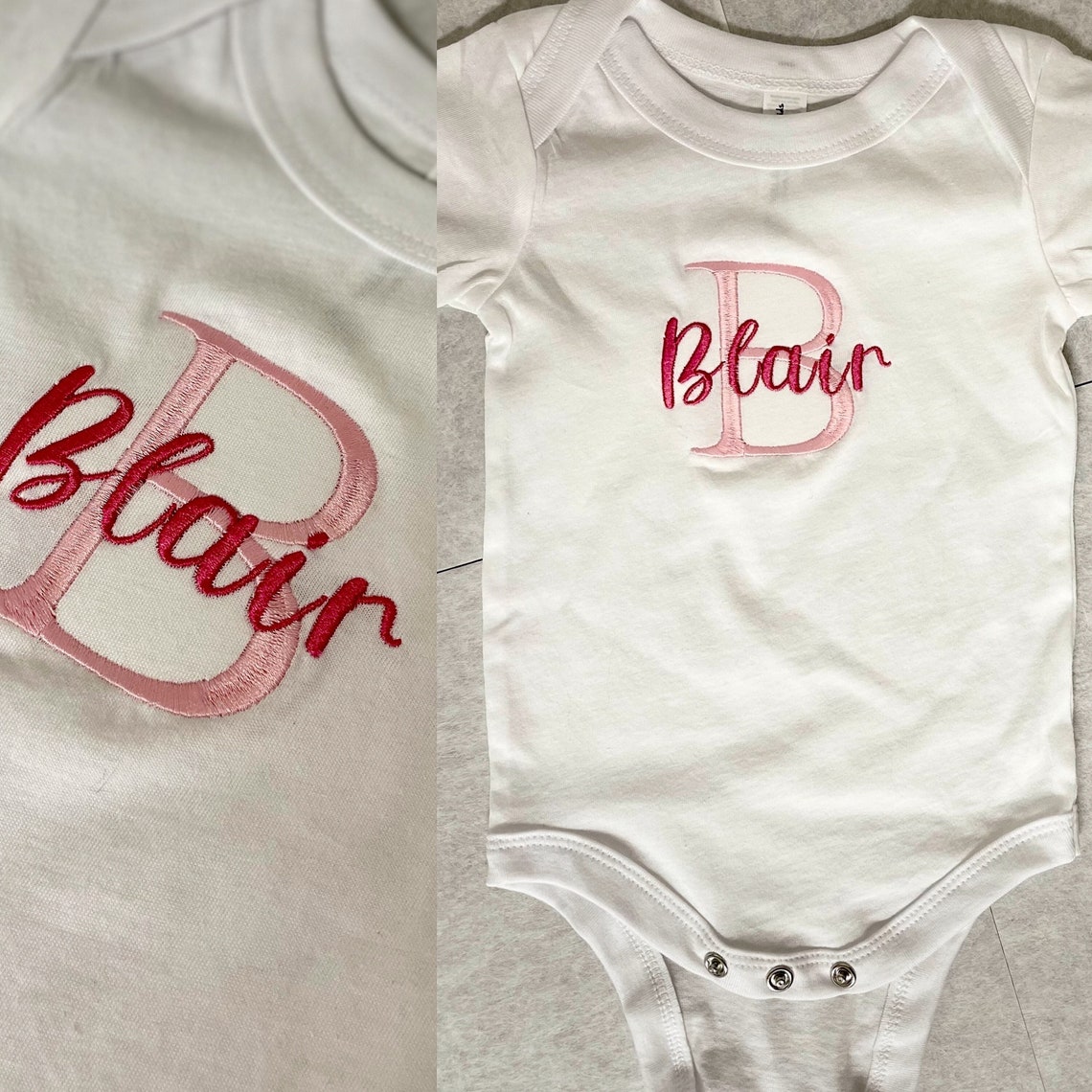 Custom Embroidered Onesie Baby Shower Baby's First - Etsy