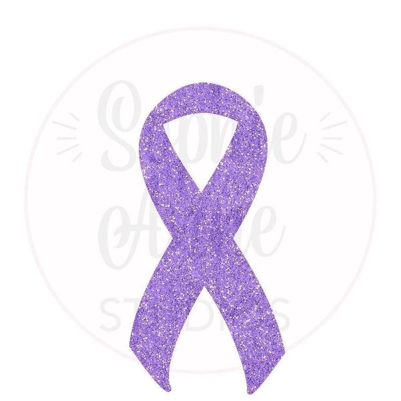 Purple Ribbon Awareness Glitter Sparkle Digital Download File - One PNG ...