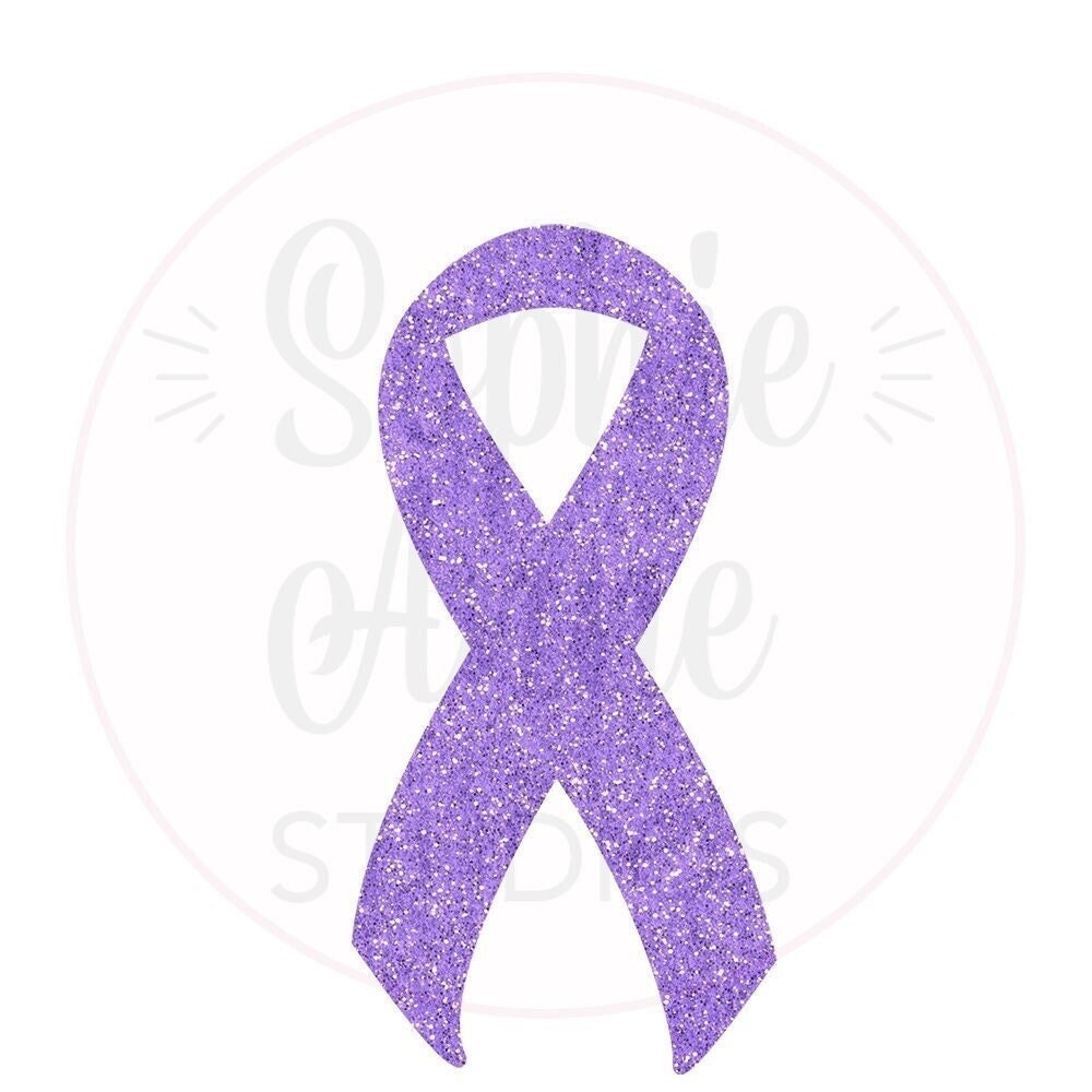 Purple Ribbon Awareness Glitter Sparkle Digital Download File - One PNG ...