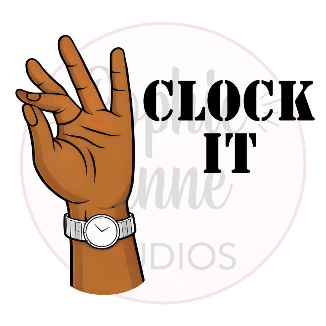 Clock It Digital Download File Hand Symbol Gesture - PNG File ...