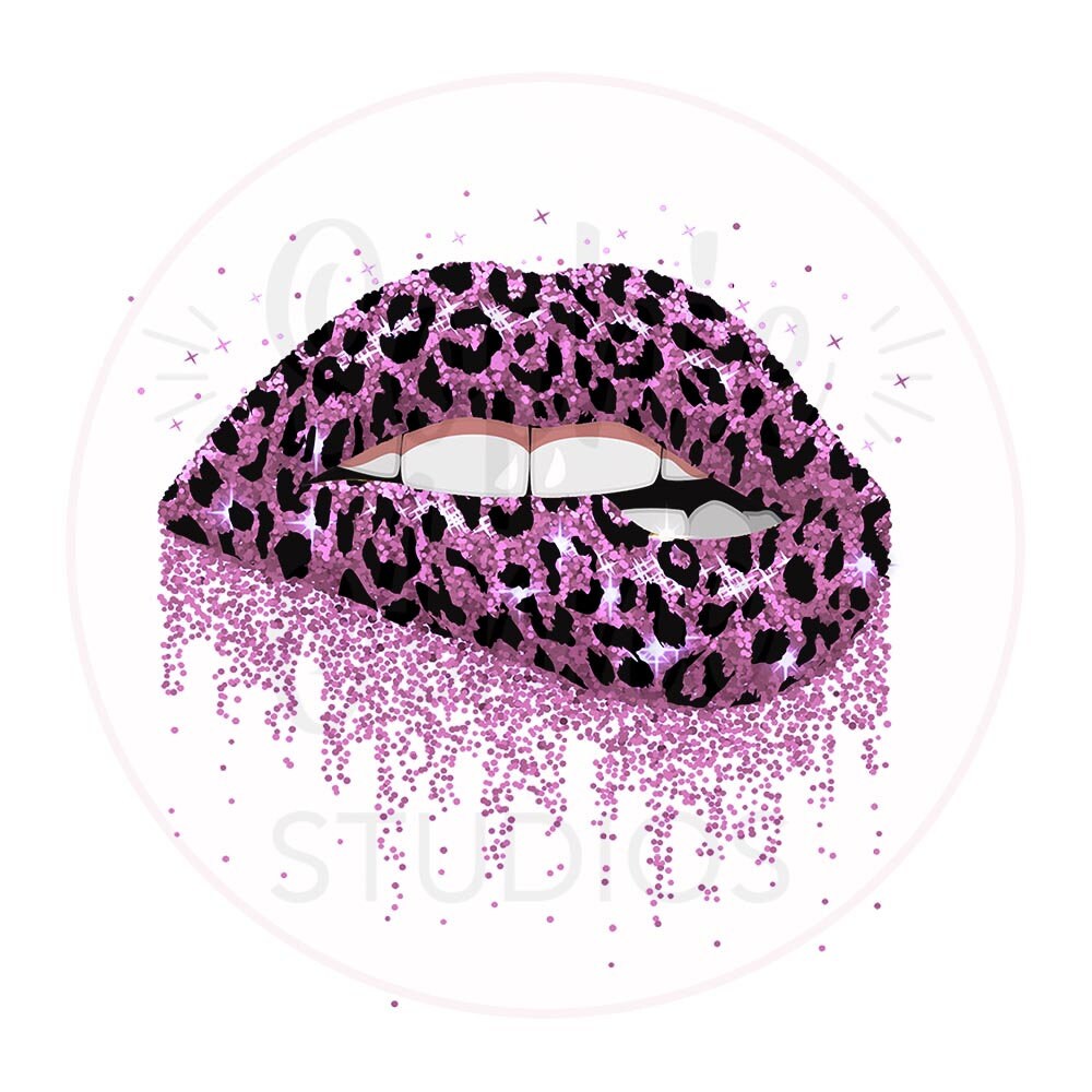 Light Purple Leopard Drip Lip Glitter Sparkle Download File - One PNG ...