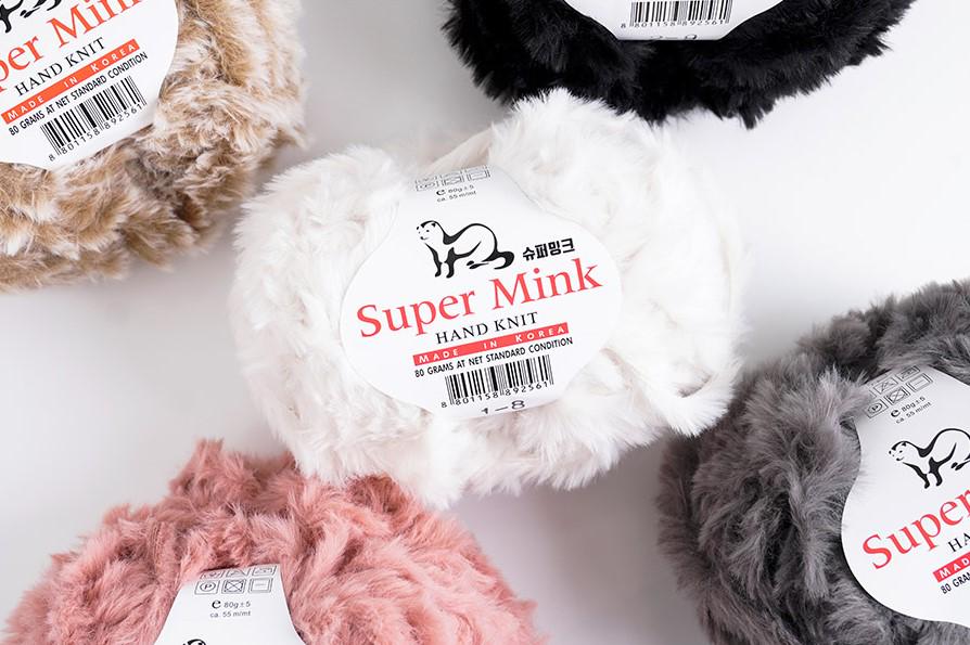 Super Mink Yarn, 80g, 20 Colors, Faux Fur Yarn, Puffy Yarn, Korean Yarn ...