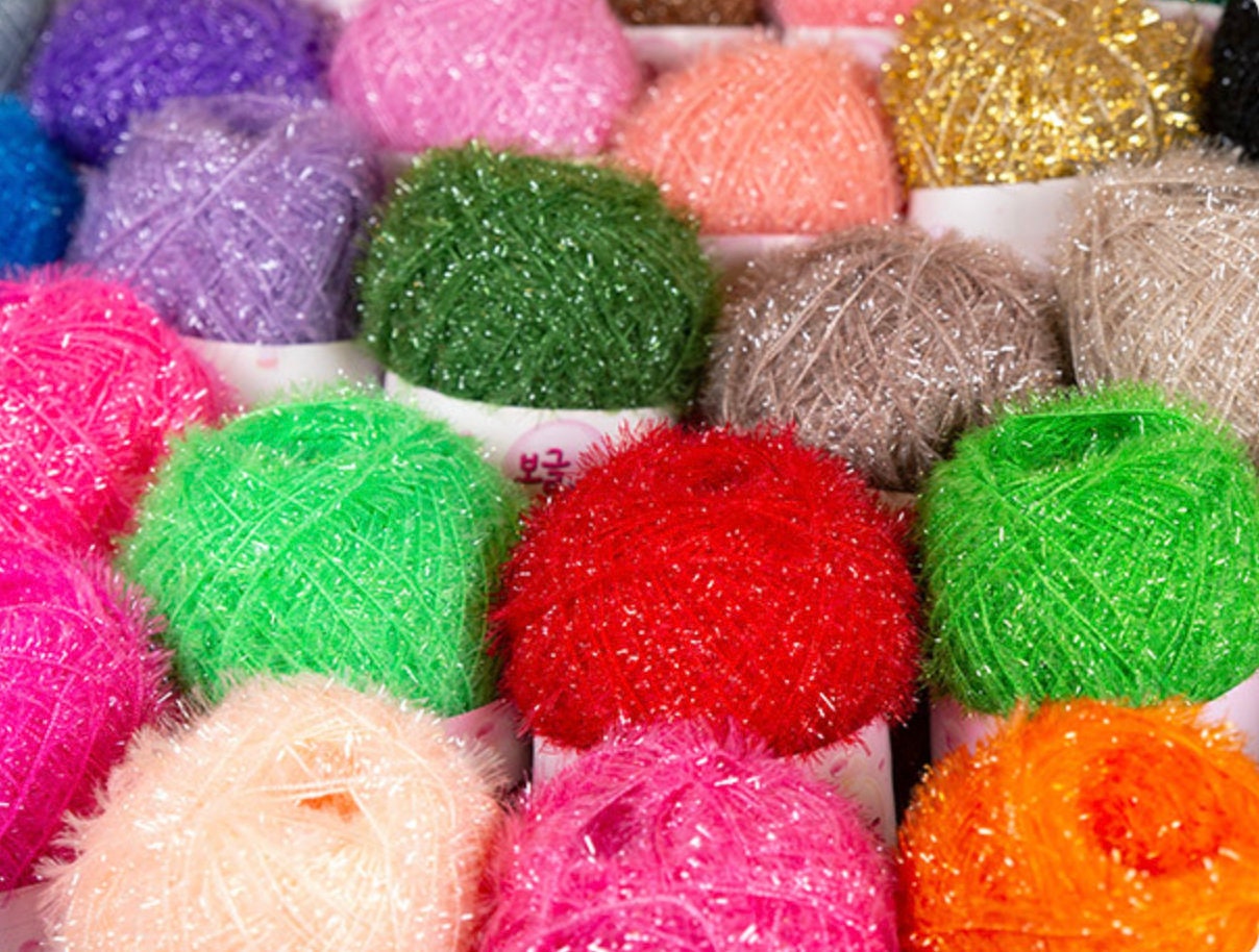 90g Scrubby Yarn, 55 Colors, Crunchy Yarn, Korean Yarn, Polyester Yarn ...